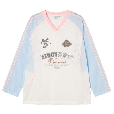 Eptison运动风撞色插肩袖T恤