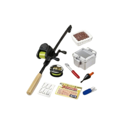 现货日本Tarlin迷你钓鱼工具箱 微缩鱼竿模型 玩具 扭蛋
