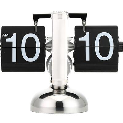 德国设计低噪不锈钢机械翻页座钟