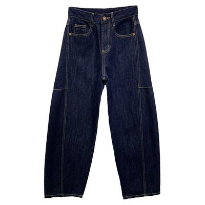 防褪色高腰显瘦茧型镰刀裤女秋冬