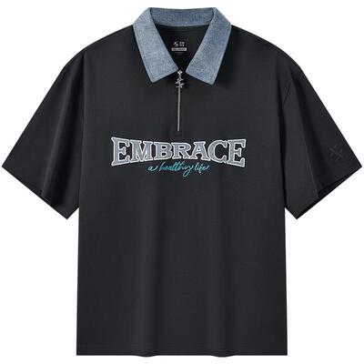 特步短袖2025秋冬官方新款运动透气休闲翻领半袖校园风男子POLO衫