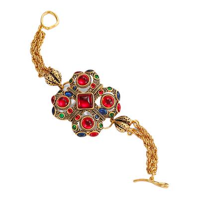 Joseph Warner中古手链宫廷风夸张复古首饰小众设计感红色手饰女