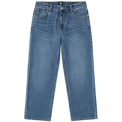 【张凌赫代言】Lee26春夏新品五袋款设计宽松直筒牛仔裤中蓝色女