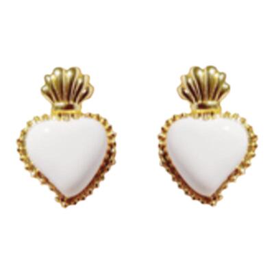 simplerituals圣心系列白色耳钉