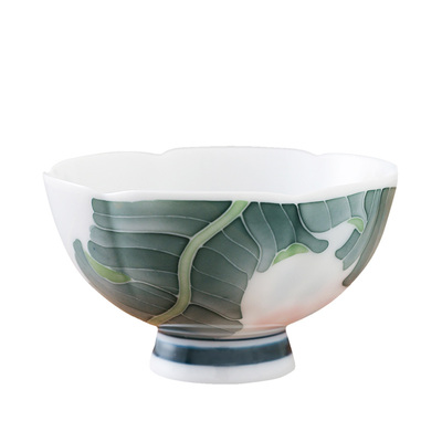 手工手绘釉下五彩主人杯陶瓷薄胎