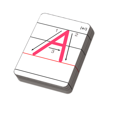 人教版26个手写体笔划塑封卡片