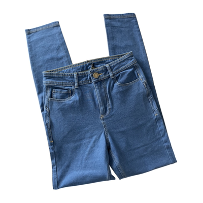 pushup蜜桃臀提臀中蓝超弹牛仔裤