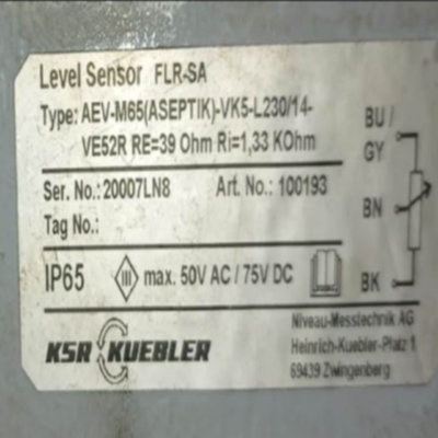 议价KSR Kuebler 液位传感器AEV-M65(ASEPTIK)-VK5-L230/14-VE52R