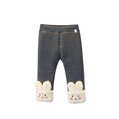 可衣棉尔女宝宝兔耳朵加棉打底裤