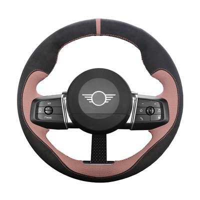 适用于24款宝马mini手缝翻毛皮方向盘套迷你J01/05 U25方向盘改装