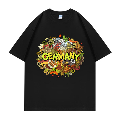 德国germany地图国旗周边文化元素特色主题旅游短袖T恤衣服文化衫