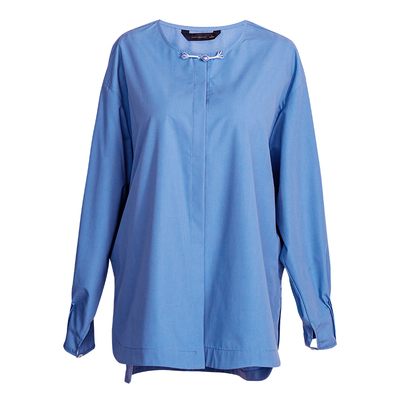 罗衣复古新中式气质休闲蓝色衬衫