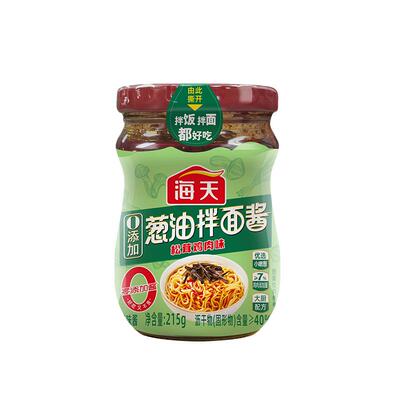 海天0添加葱油拌面酱215g松茸鸡肉味早餐拌面拌粉荞麦面小香葱油