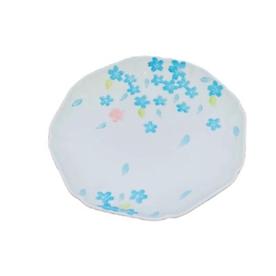 6寸陶瓷陶瓷小碟子濑户烧釉下彩