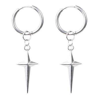 kansai四芒星圆环耳环耳钉