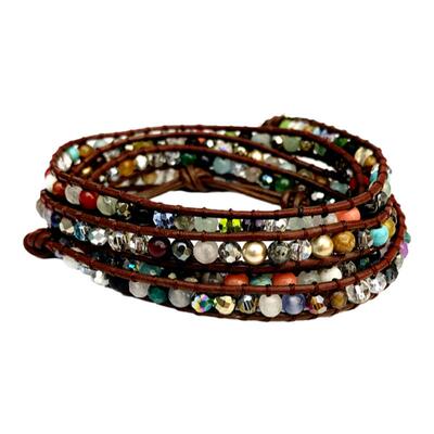 vikiko星座宝石水晶缠绕编织手链