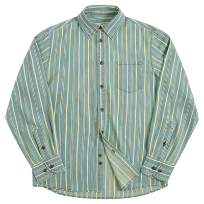 SOARIN美式复古条纹长袖衬衫男 vintage痞帅商务休闲纯棉西装衬衣