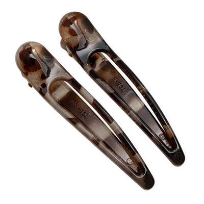 FUNCOCO｜韩国长款轻巧紧实前额刘海鸭嘴夹对夹碎发化妆无痕发夹