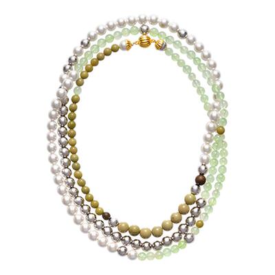 CISSY SHI蕴能系列葡萄石绿檀长项链叠戴时尚百搭多种戴法配饰女