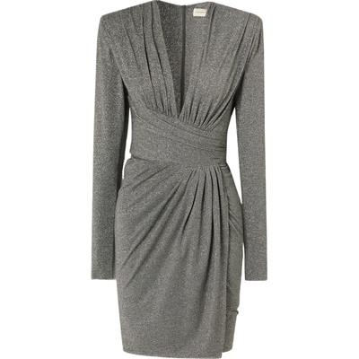 【折扣】Alexandre Vauthier 秋女金属感迷你V领连衣裙