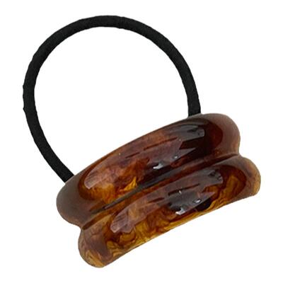 咖色树脂半圆皮筋发圈女款低马尾高级感扎头头绳2026新款韩国发饰