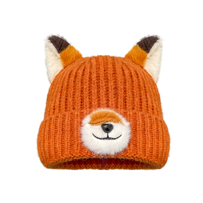 可爱狐狸尼克周边卡通针织帽子