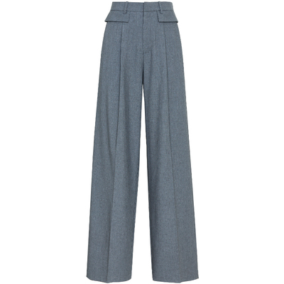 夏莫卡时髦高智小裙帘灰色西装裤