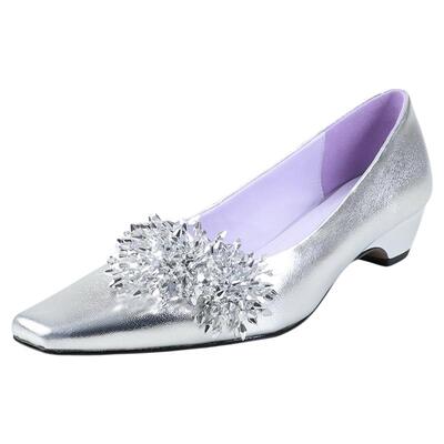 仙女风烟花洒高跟晚晚鞋银色