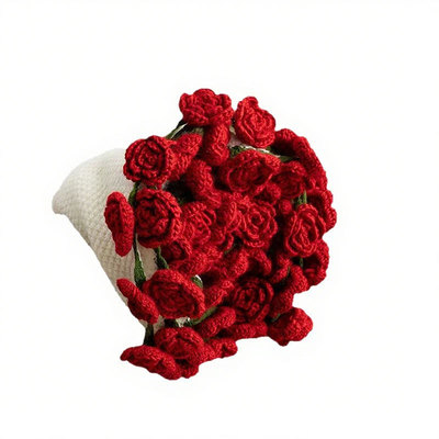 玫瑰花束毯子成品毛线花朵毛毯披肩新年闺蜜新婚生日礼物女生实用