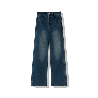 tokidoki淘奇多奇爱心喷射加绒牛仔裤2024新款秋冬男女同款情侣