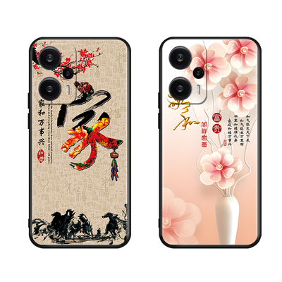 luckrider适用于红米note12turbo时尚手机壳23049rad8c新款创意磨砂redmi全包边防摔彩绘国风软壳网红保护套