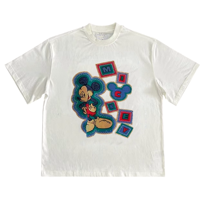 Mickey Mouse米奇美式复古卡通创意风小众设计感潮流男女短袖T恤