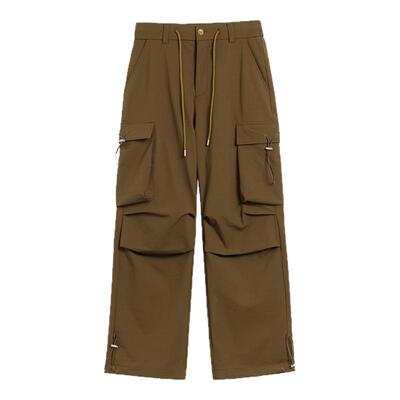 98SQUID 美式复古立体口袋工装裤男女潮流机能宽松百搭直筒休闲裤