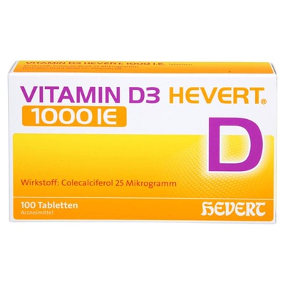 Hevert菲德维生素D3补充营养免疫强化骨骼强健100粒德国进口