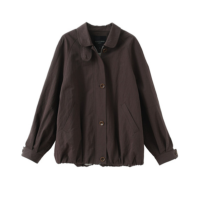 popchrio复古纸感棉飞行夹克