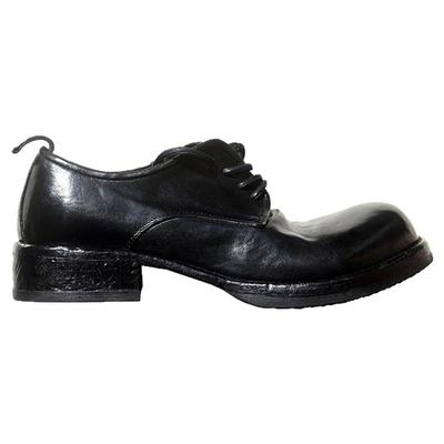 y2k暗黑日潮微翘宽头中古德比鞋