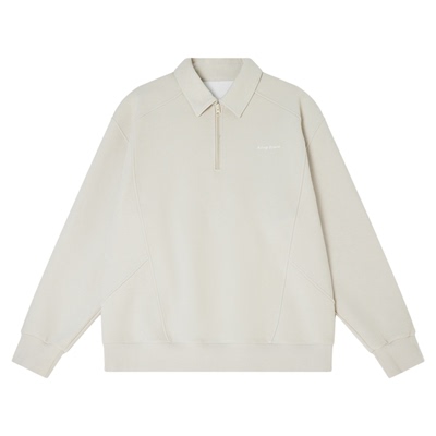 吕小虎美式休闲半拉链长袖POLO衫