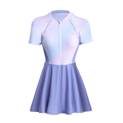 李宁连体裙式泳衣高弹收腰