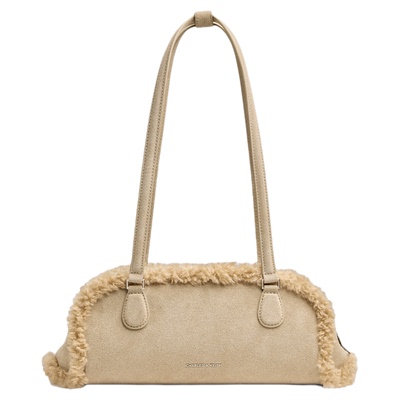 毛绒腋下包法棍包CHARLES&KEITH