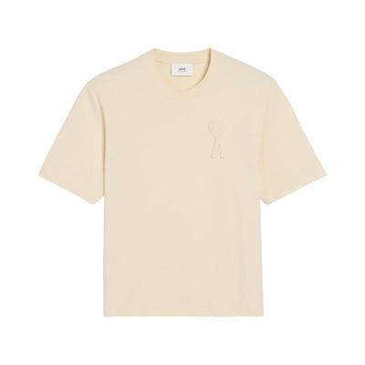 Ami Paris男女同款钩针ADC宽松T恤 钩针编织爱心休闲短袖