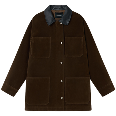 HaloLuu美拉德棕色麂皮绒外套