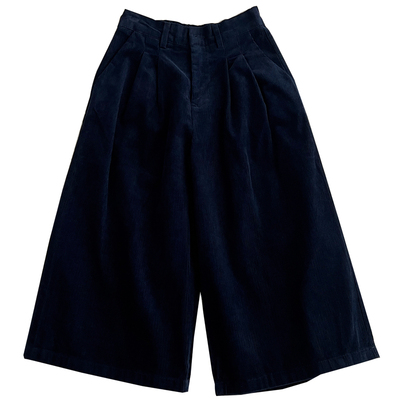 日系复古文艺高腰灯芯绒休闲裤女