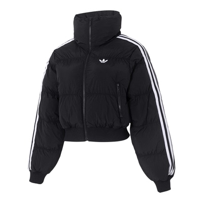 阿迪达斯三叶草女生棉服冬季新款保暖时尚短款面包服外套JX2970
