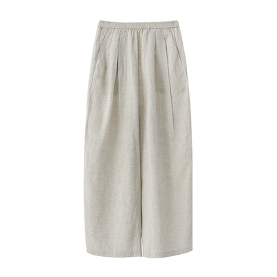 松紧腰极简sw九分裤显瘦宽松