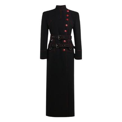 SINKing长袖超长刺绣大衣特工感