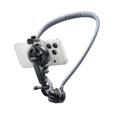 品胜挂脖手机支架第一人称视角拍摄设备脖子磁吸神器胸前自拍视频适用大疆action6/5pro/4运动相机gopro配件