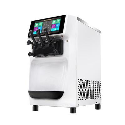 广绅冰淇淋机商用台式双系统迷你