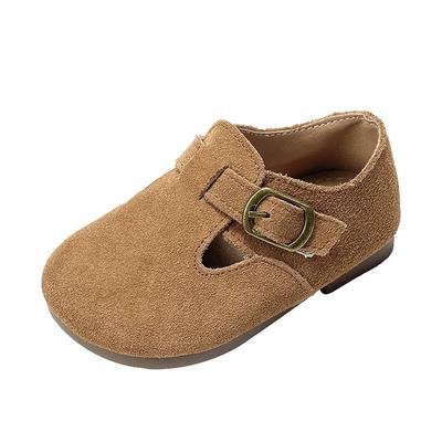 奇诺鼠女童牛反绒勃艮鞋学步鞋