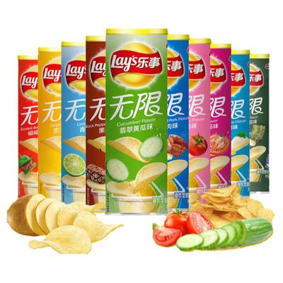 乐事无限罐装104g薯片番茄黄瓜味