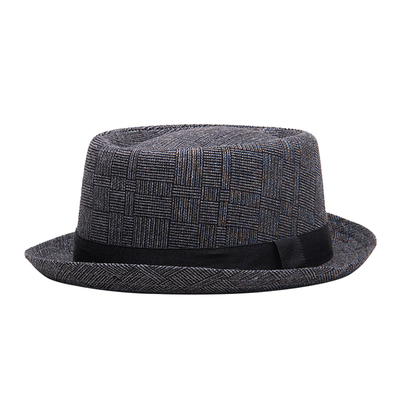 帽子格纹棉麻透气休闲复古爵士